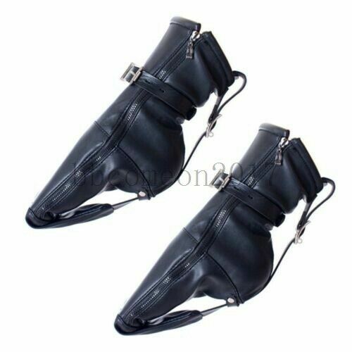 Feet Restraint Faux Leather Gimp Dog Foot Booties Zipped with Ankle ...