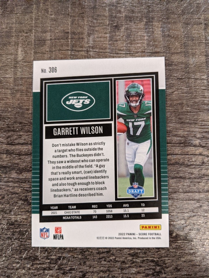 2022 Score #306 Garrett Wilson Rookie Card | eBay