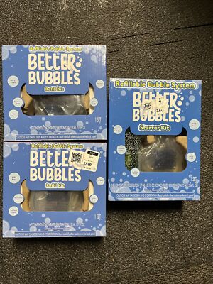 Better Bubbles Starter Kit w/ 3pk Prefilled Bottle Refill Concentrate 2pc Wands | eBay