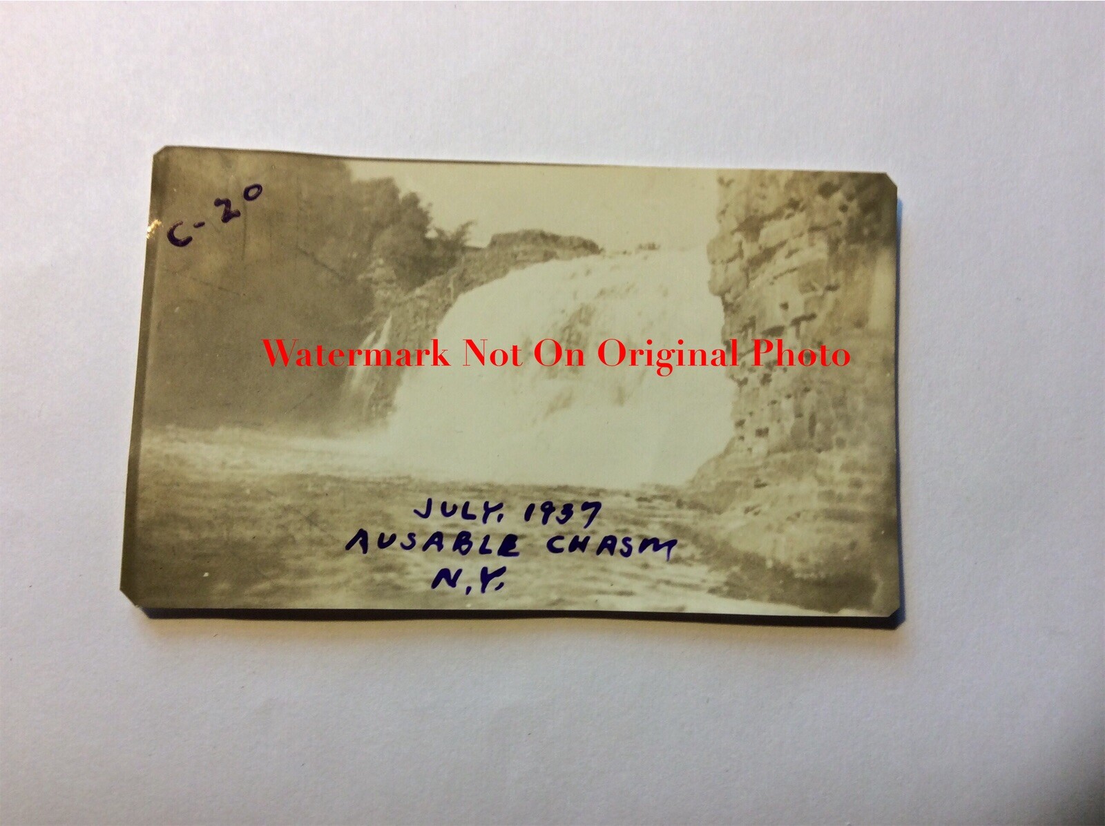 Antique Original Photo River Waterfall Ausable Chasm New York July 1937 ...