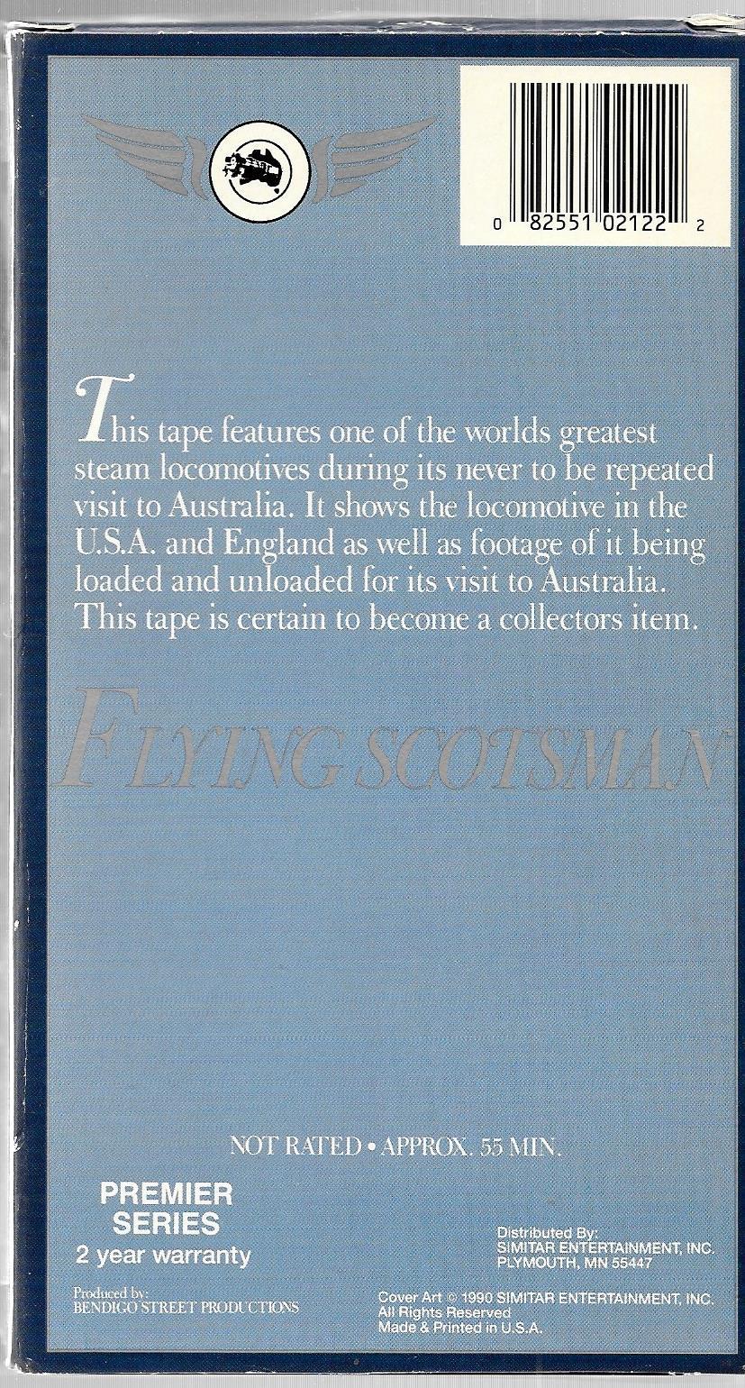 SIMITAR, Flying Scotsman, Steam Locomotive Documentary, USED VHS, SIM ...
