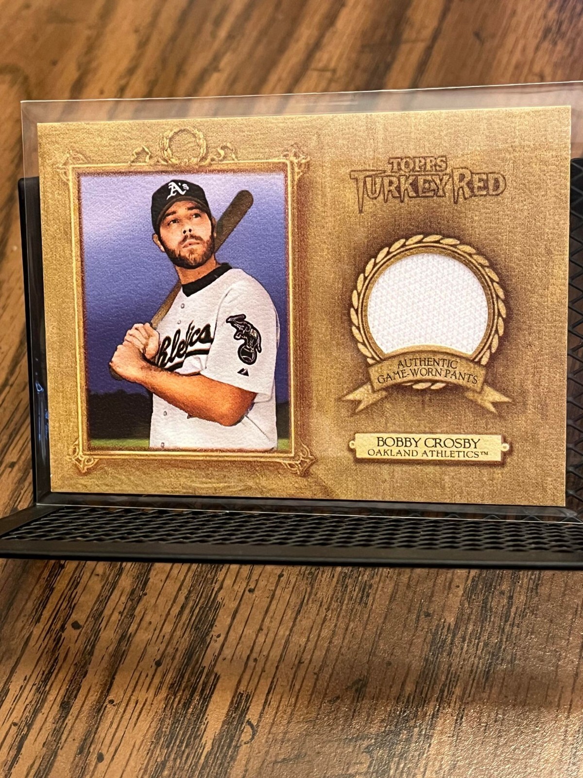 BOBBY CROSBY 2007 TOPPS TURKEY RED RELICS #BC OAKLAND A's GAME-WORN ...