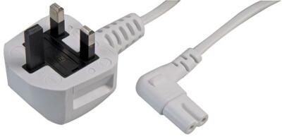 LEAD 13A PLUG TO FIG 8 RA (C7) WHT 1M CABLE ASSEMBLIES HTP-HC8RAWHT1M ...