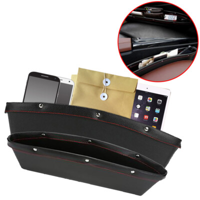 Car Seat Pockets PU Leather Car Console Side Organizer Seat Gap Filler ...