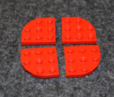 (4) 3x3 RED 1/4 Round Wing / Corner Plate Bricks ~ Lego ~ NEW | eBay