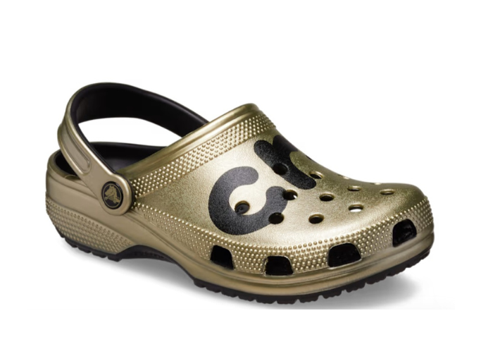 Crocs Men and Women's Classic Metallic Logo Clog Gold Metallic 210803 ...
