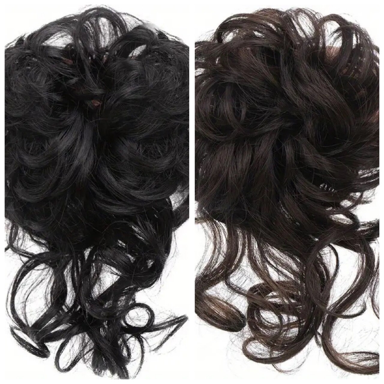Hair Scrunchie Wavy Curly Wrap Messy Bun Updo Hairpiece With Long ...