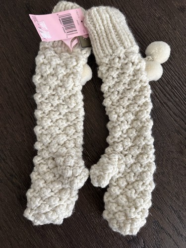 New w/Tags Juicy Couture Knit Long Arm Length Crochet Mittens Ivory ...