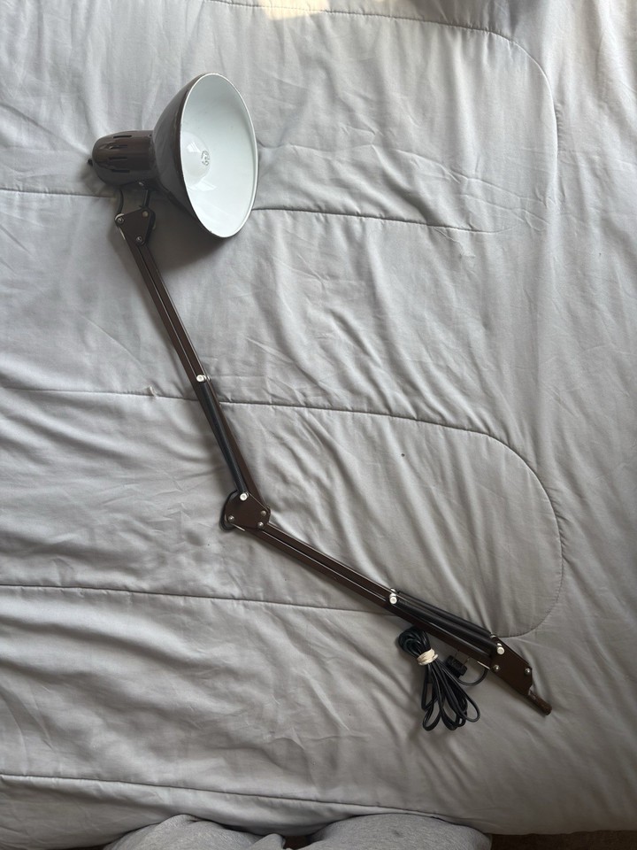 Vtg Brown Drafting Desk Lamp With Clamp Articulating Underwriters ...