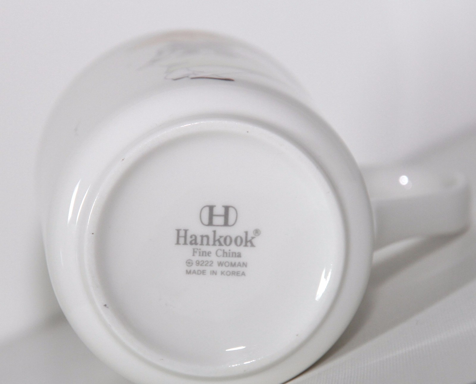 Hankook White Fine China Coffee Tea Mug #9222 Asian Woman on both sides ...