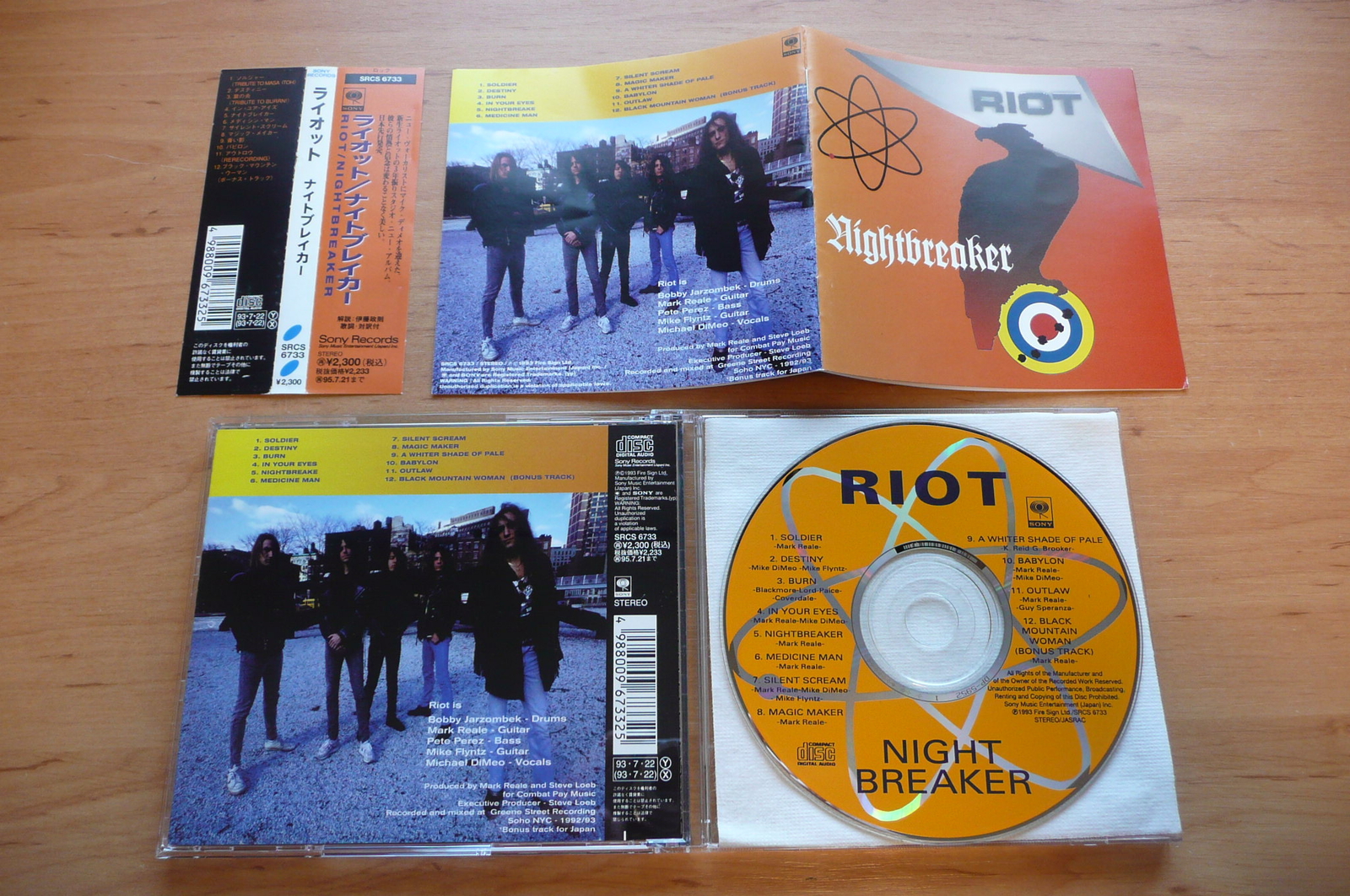 Riot NIGHTBREAKER Japan CD 1 Bonus Track No OBI Hard Rock Heavy Sony ...