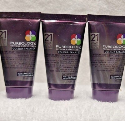 Pureology colour fanatic INSTANT DEEP CONDITIONER mask 1FL OZ PACK OF 3 ...