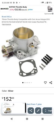 70mm Larger Throttle Body S2000 B/D/F/H Series B18 B16 For Honda Civic ...