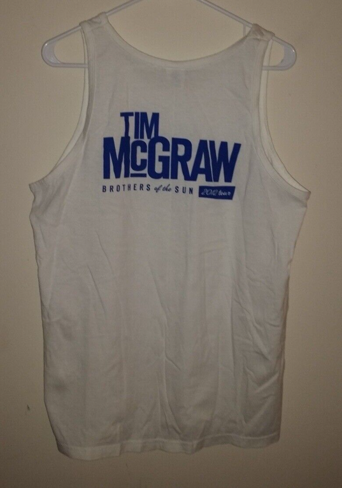 "Tim McGraw" Brothers Of The Sun 2012 Tour Sz L White Tank Top M146 | eBay