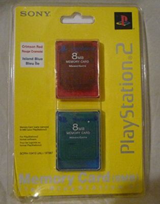 Playstation 2 Memory Card 8MB 2PK Red/Blue | eBay