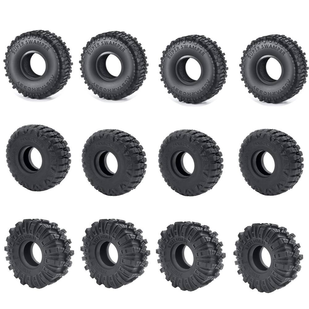 FLYXM Rubber 1.0" Super Swamper Mud Wheel Tire for RC 1:24 Axial SCX24 ...