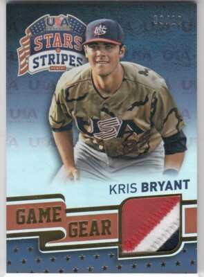 2015 Kris Bryant USA Stars Stripes Gear 3 COLOR ROOKIE PATCH /10 - #56 ...