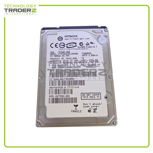 487582-001 HP Hitachi 320 Go 7,2 K SATA 3G 2,5" HDD HTS723232L9A360 ...
