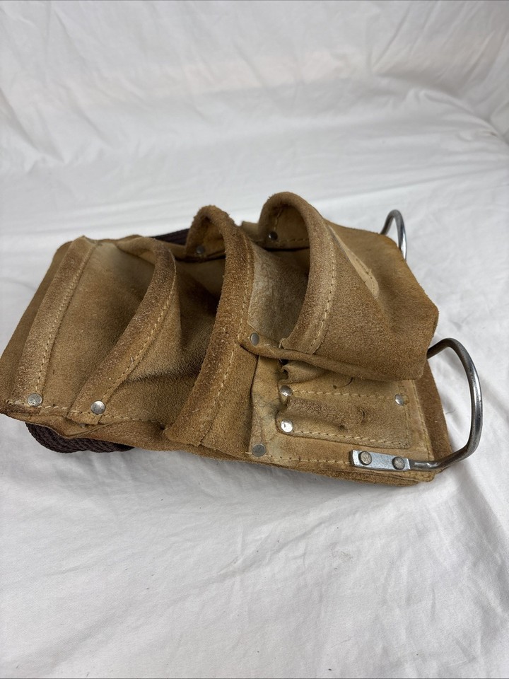 Bucket Boss Suede Carpenters Utility Tool Belt 2 Hammer Holder- With 2 ...