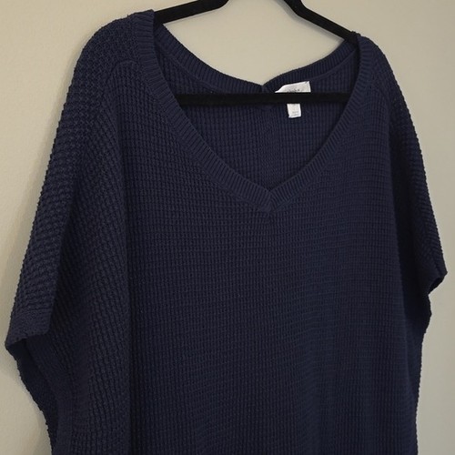 CJ Banks Dark Blue Knit Top | eBay