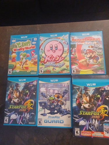 Wii-U Game Lot Yoshi Wooly World, Kirby Rainbow Curse, Paper Mario ...