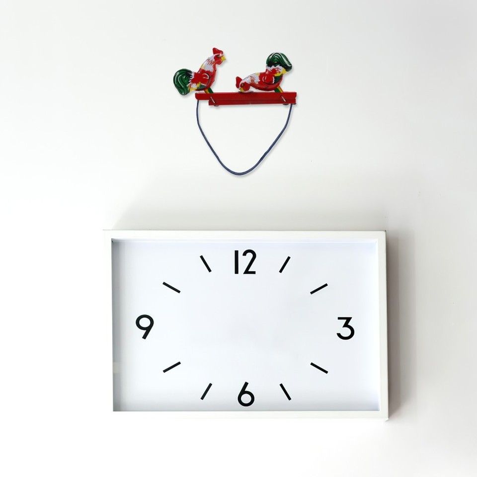 1 Set Iron Poultry Plaything Metal Chicken Toy Vintage Pecking Rooster ...