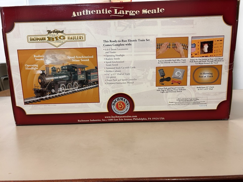 Bachmann G Scale BAC90040 COWCATCHER INDOOR OUTDOOR STEAM TRAIN SET NEW ...