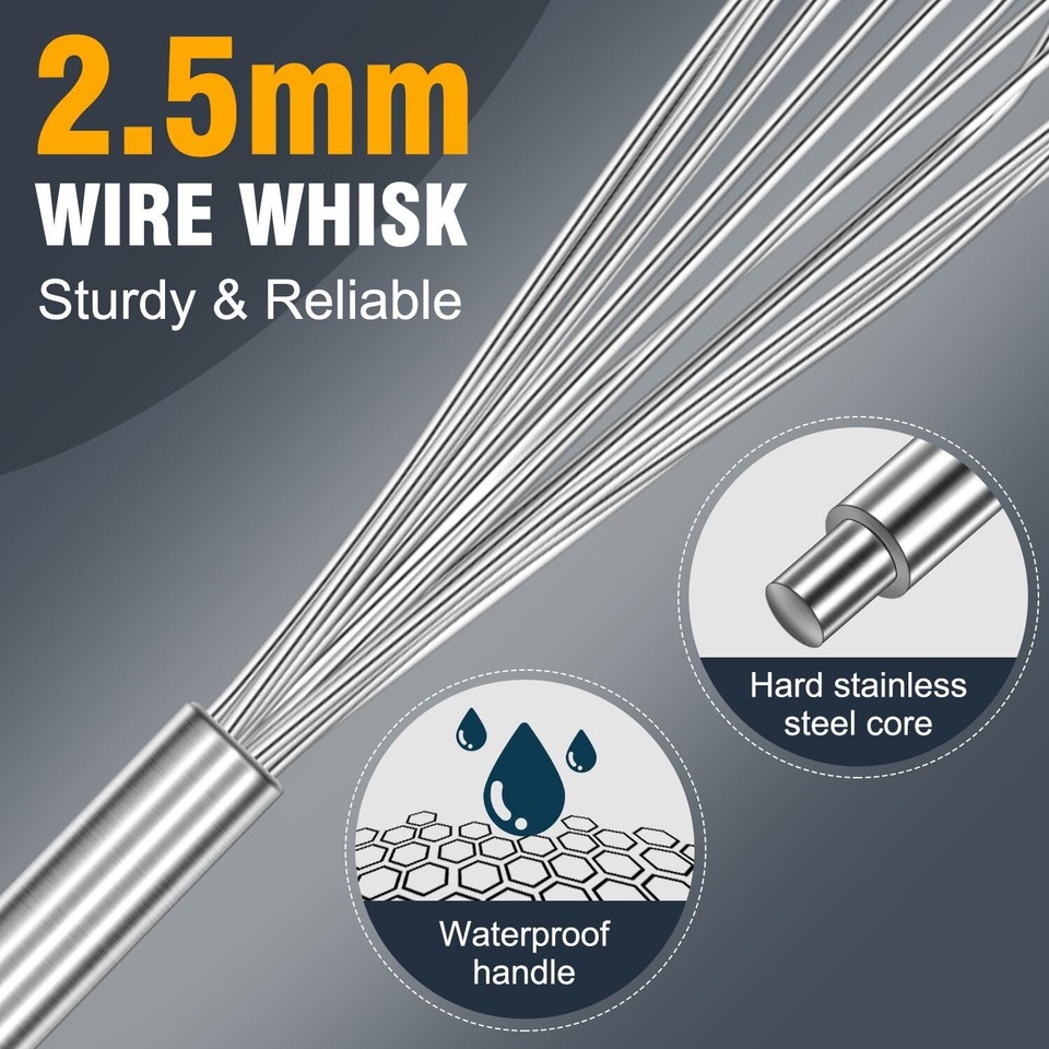 17in Large Whisk,Heavy Duty whisk, Stainless Steel whisk Suitable for ...