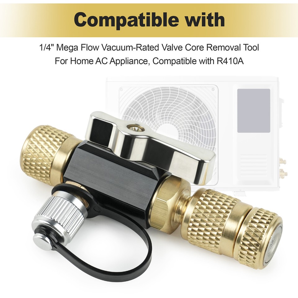 Mega Flow Vacuum Rated Valve Core Removal Tool – 1/4" System Connection ...