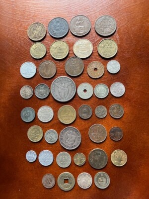 Lot of 40 Vintage World Wide Foreign Coins (Some Silver & All 50-100 ...