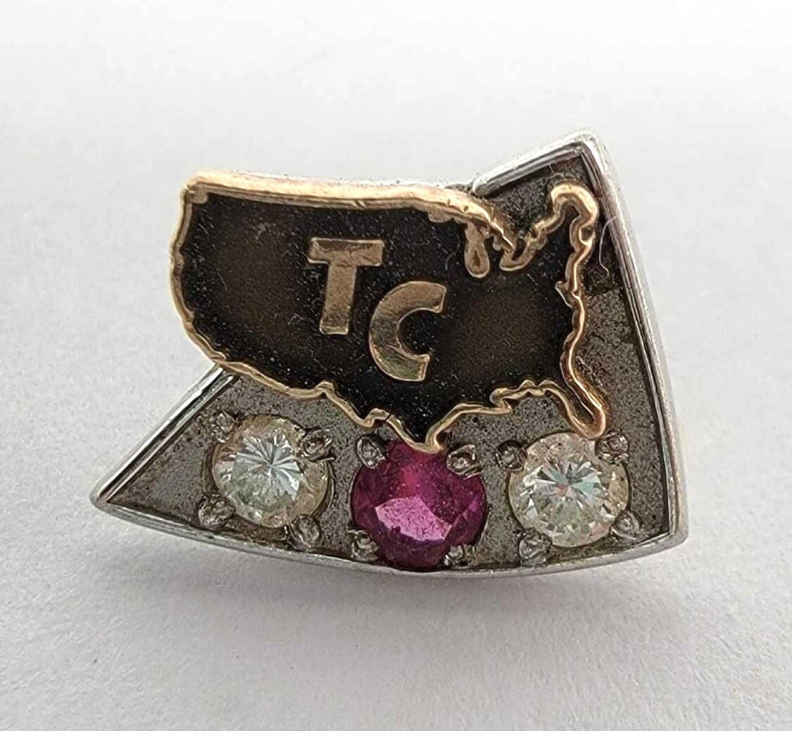 10K GOLD DIAMONDS AND RUBY On TIE TAC STAMPED CTO Vin… - Gem