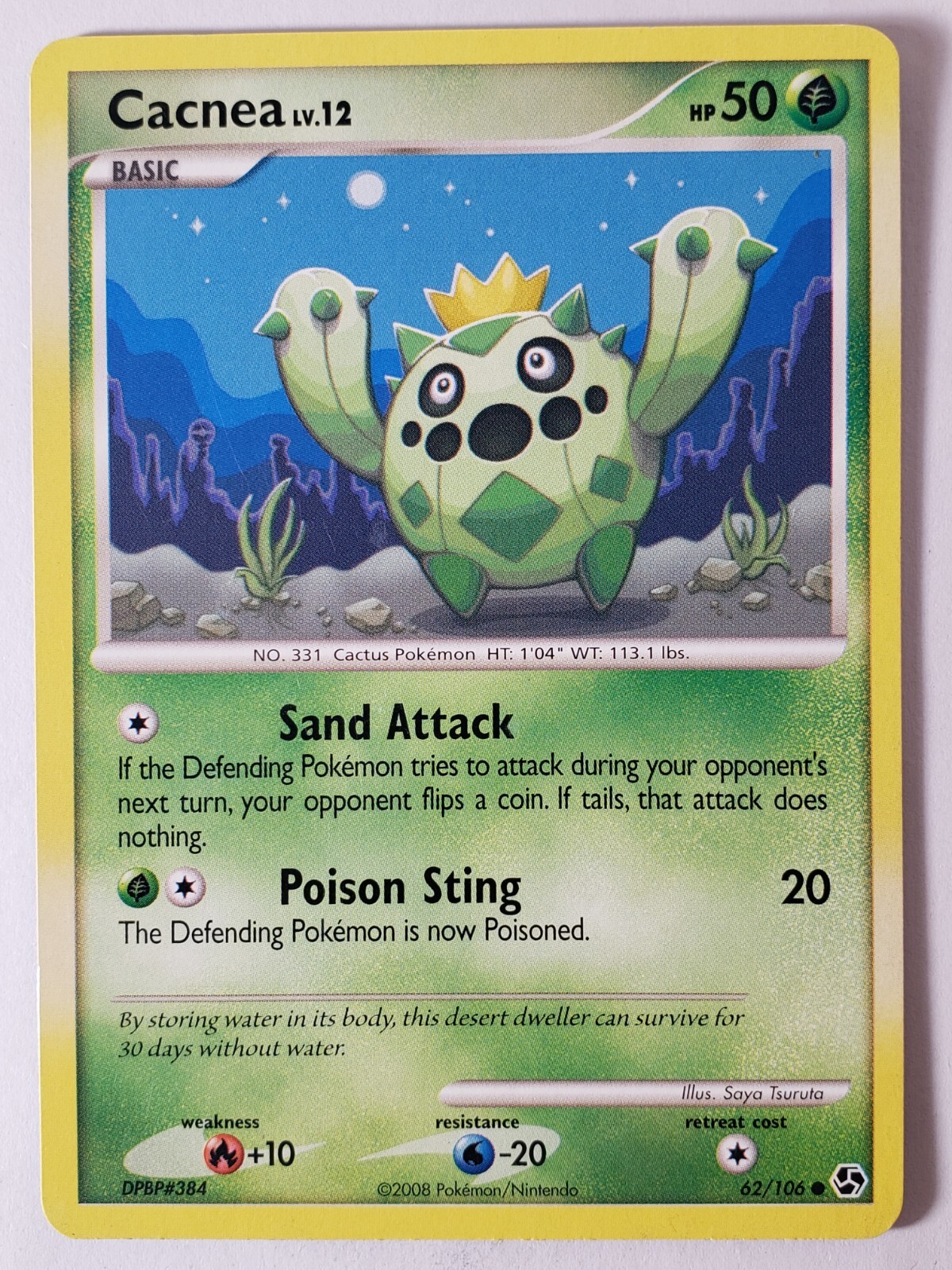 Cacnea 62/106 LP - Great Encounters Pokemon Card - Saya Tsuruta Art | eBay