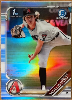 2019 1st Bowman Chrome Draft Blake Walston REFRACTOR Arizona ...