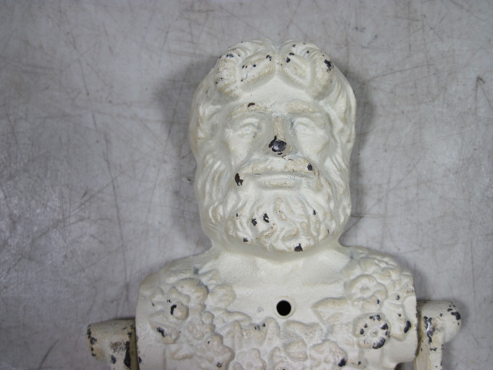 Vintage Cast Iron Greek God Myth Deity Horned Man Ornate Door Knocker ...