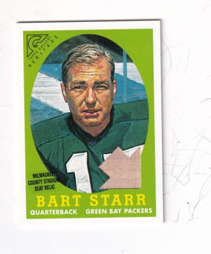 2001 BART STARR PACKERS TOPPS GALLERY MILWAUKEE COUNTY STADIUM SEAT ...