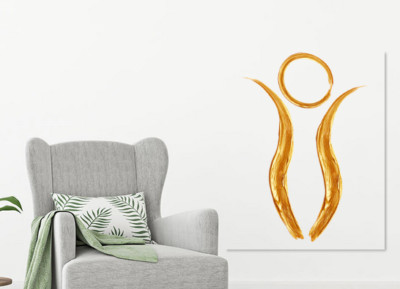 Beautiful Abstract figure gold design Print Home Decor Wall Art choose ...