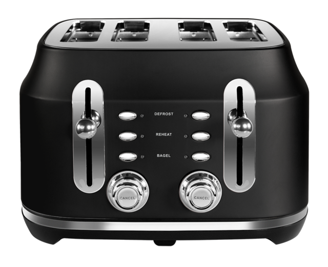 Aga Rangemaster Classic 4 Slice Toaster - Black RMCL4S201BK - Defrost ...