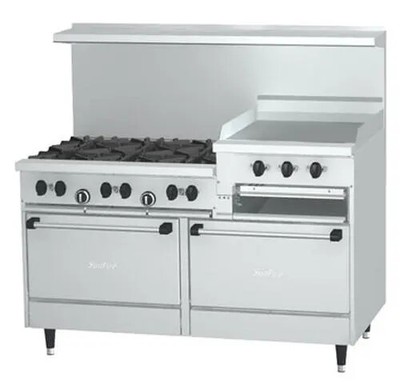 Garland X60-6R24RR Sunfire 60" Gas Restaurant Range 24" Raised Griddle ...