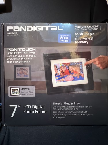 PANDIGITAL PANTOUCH 7" LCD DIGITAL PHOTO FRAME PAN7056W01T WITH TWO ...