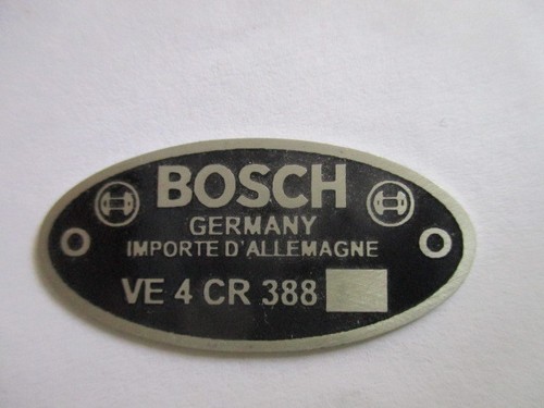 Typenschild Bosch Schild data-plate tag Verteiler VE4CR388 VE 4 CR 388 ...