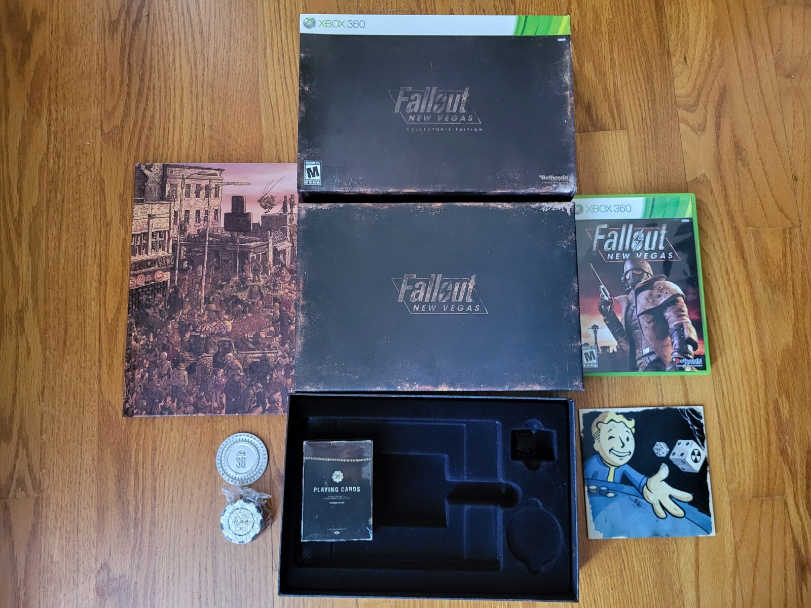 Fallout New Vegas Collector's Edition Xbox 360 CIB Sealed Cards,chips ...