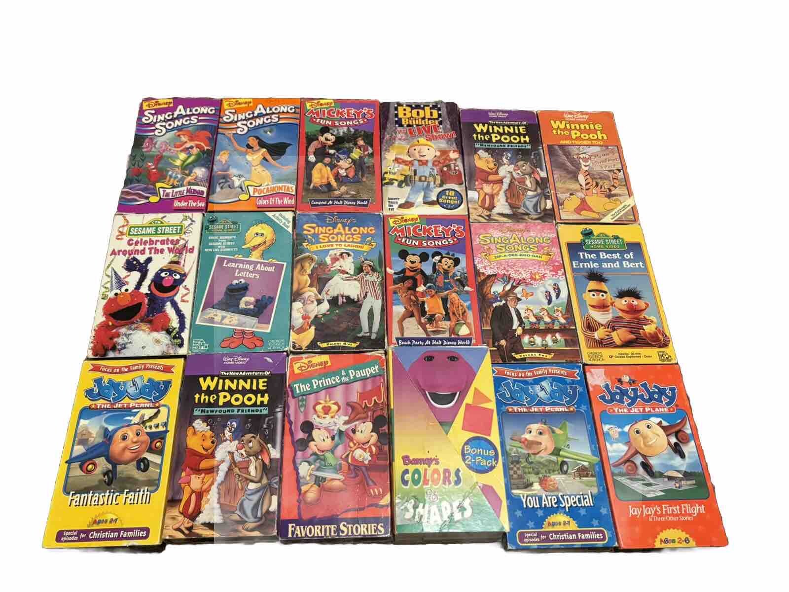 VHS Lot Of 18 Kids Shows Sesame Street | Grelly USA