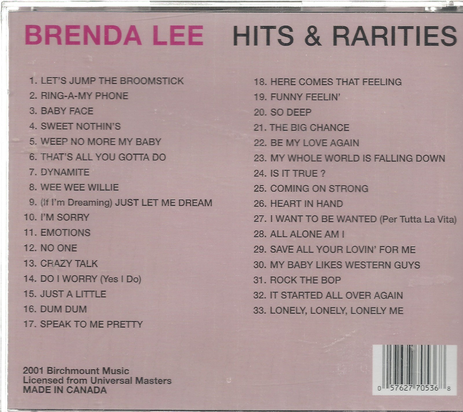 BRENDA LEE - CD - Hits And Rarities - BRAND NEW | eBay