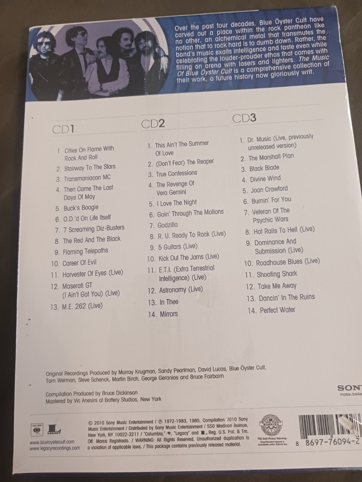 The Music of Blue Öyster Cult [Box Set] by Blue Öyster Cult (3 CD, 2010 ...