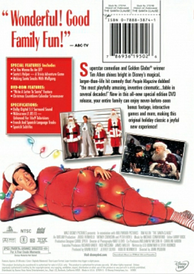 The Santa Clause: Tim Allen (DVD 1994 Disney) Widescreen | eBay