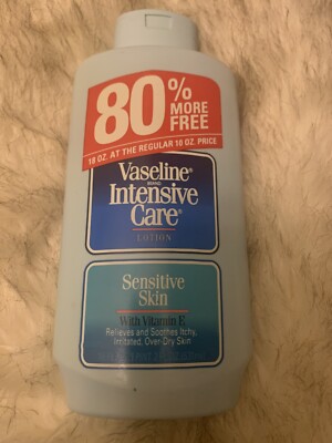 NEW Vintage 80s/90s Vaseline Intensive Care Lotion Sensitive Skin 18 oz ...
