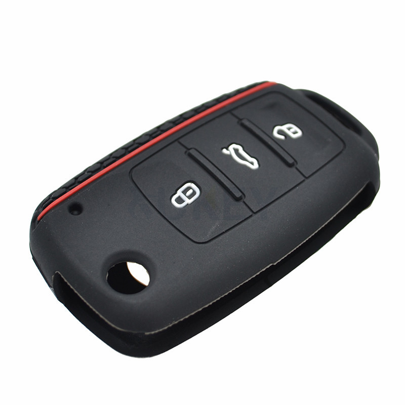 XUKEY Key Case Cover Silicone Remote Fob For VW Golf Jetta Touran ...