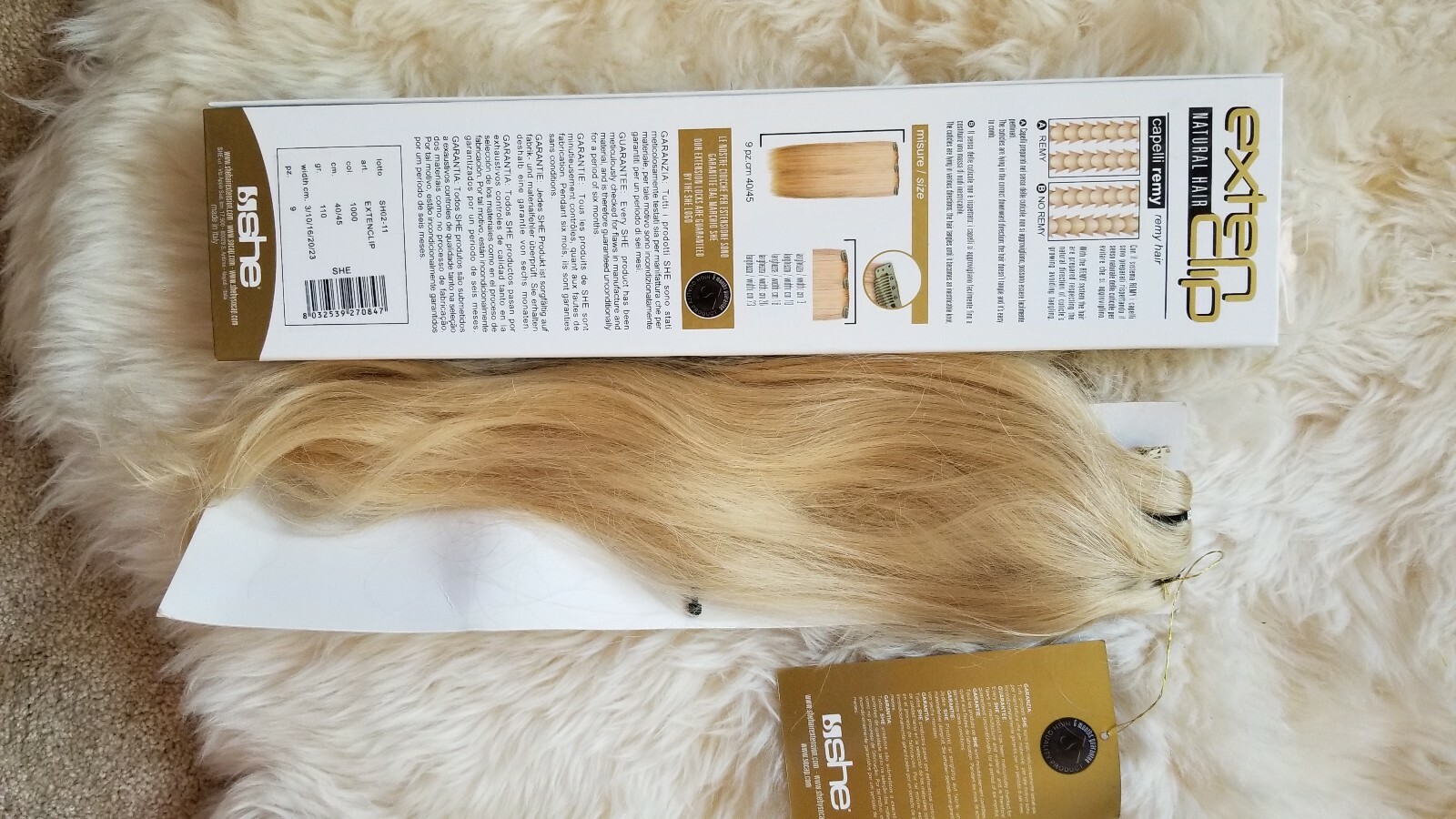 Brand NEW 9 piece Clip in Hair Extensions SoCap Ultra Blonde 40/45cm ...