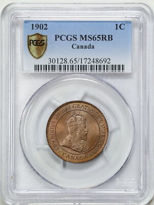 Canada 1902 1C Large Cent MS65RB PCGS 17248692 KM#8 | eBay