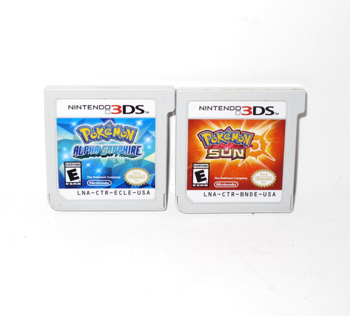Pokemon Alpha Sapphire & Sun (Nintendo 3DS LOT) Excellent Shape TESTED ...
